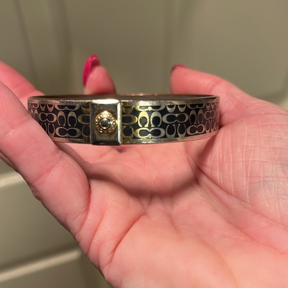 Coach | Jewelry | Coach Womans Black Monogram And Silver Bracelet Worn ...